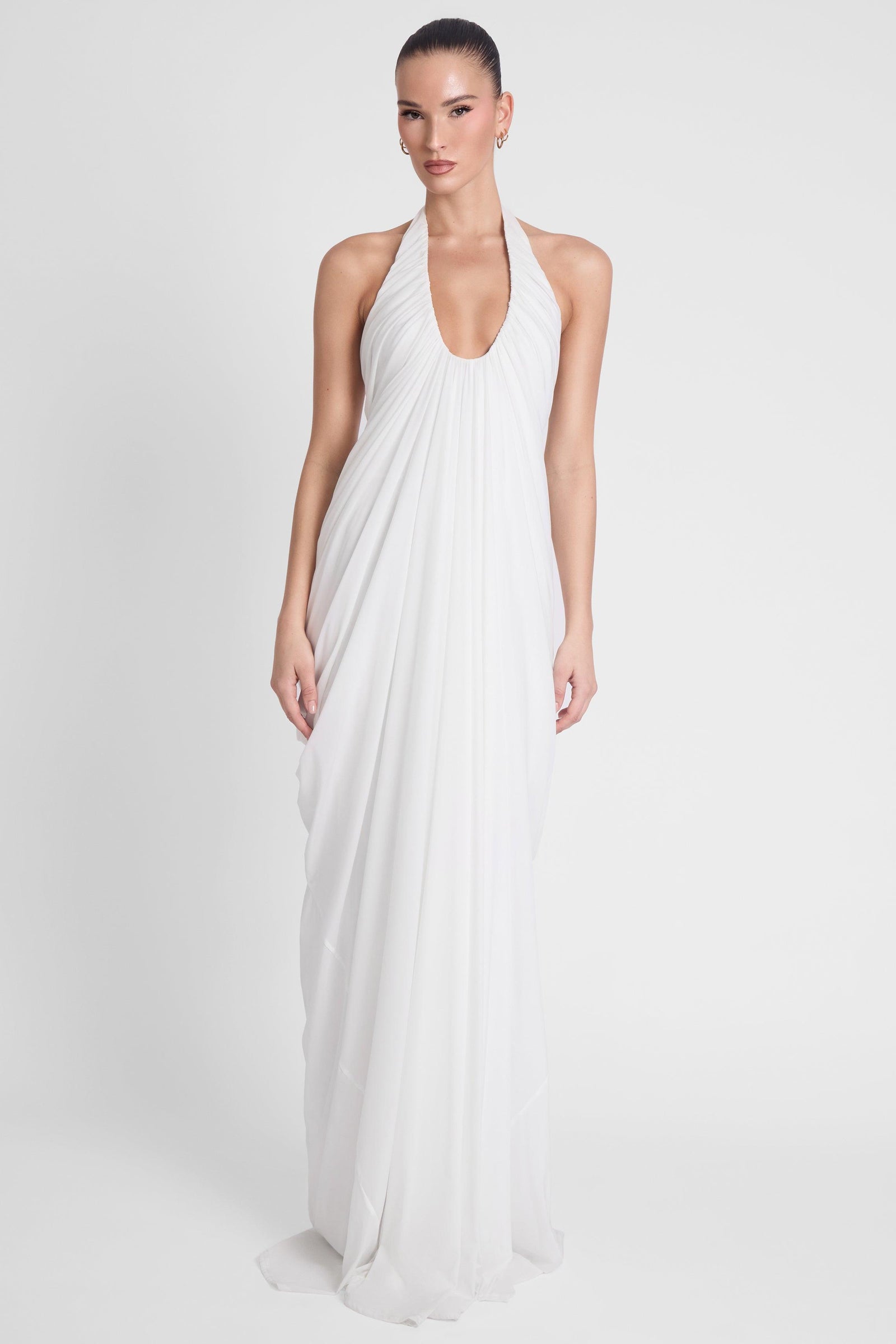 Cascade Drape Gown - White – LEAU