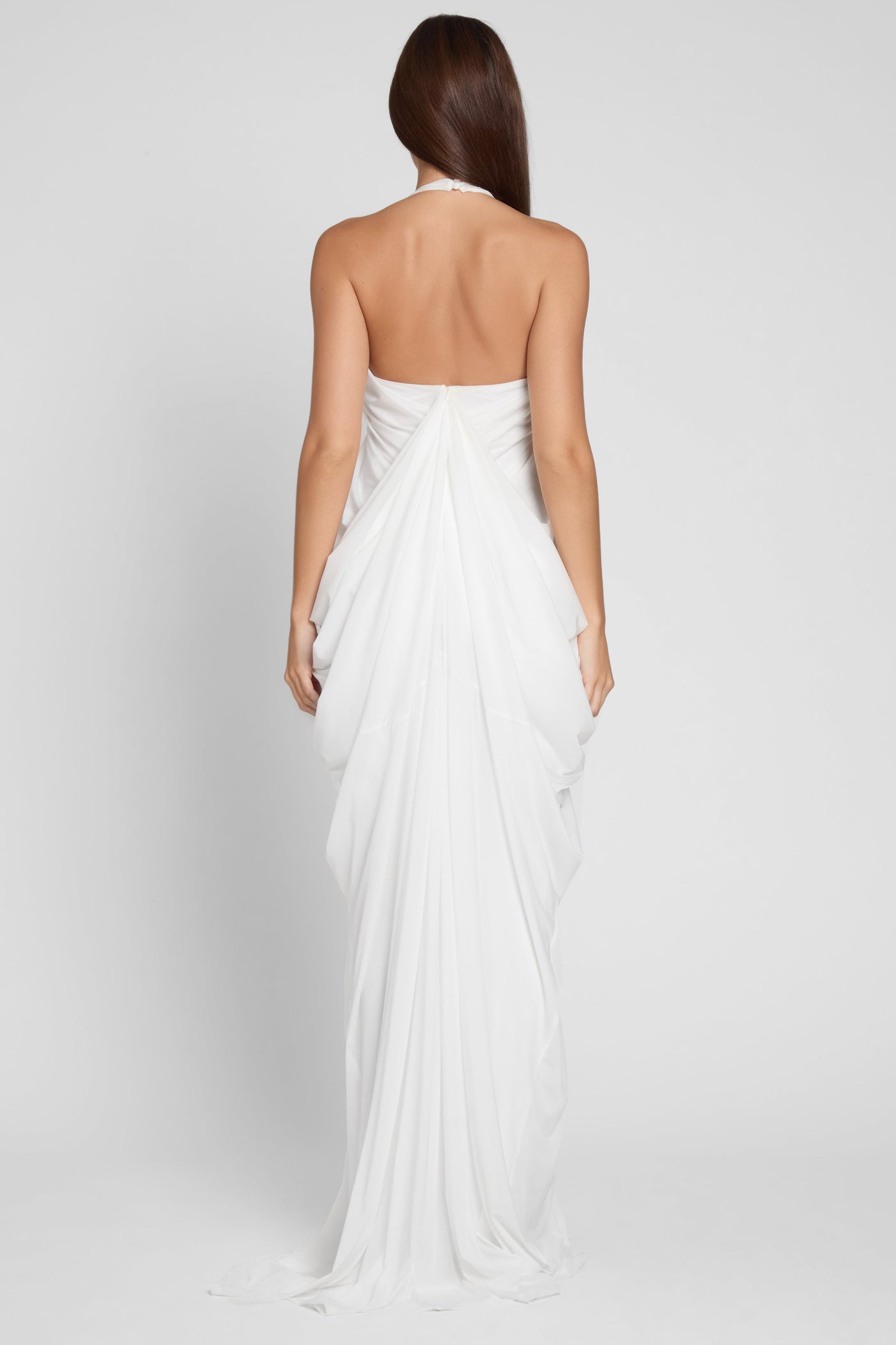 Cascade Drape Gown - White