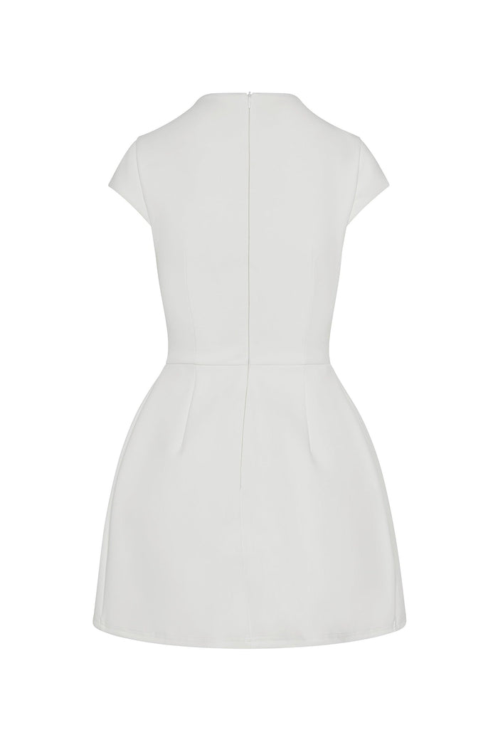 Cote Cap Sleeve Pocket Mini Dress - White