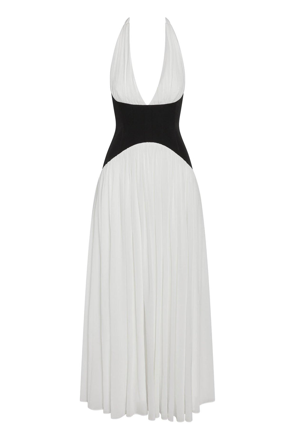 Pre-order: Harlowe Contrast Corset Maxi Dress - White