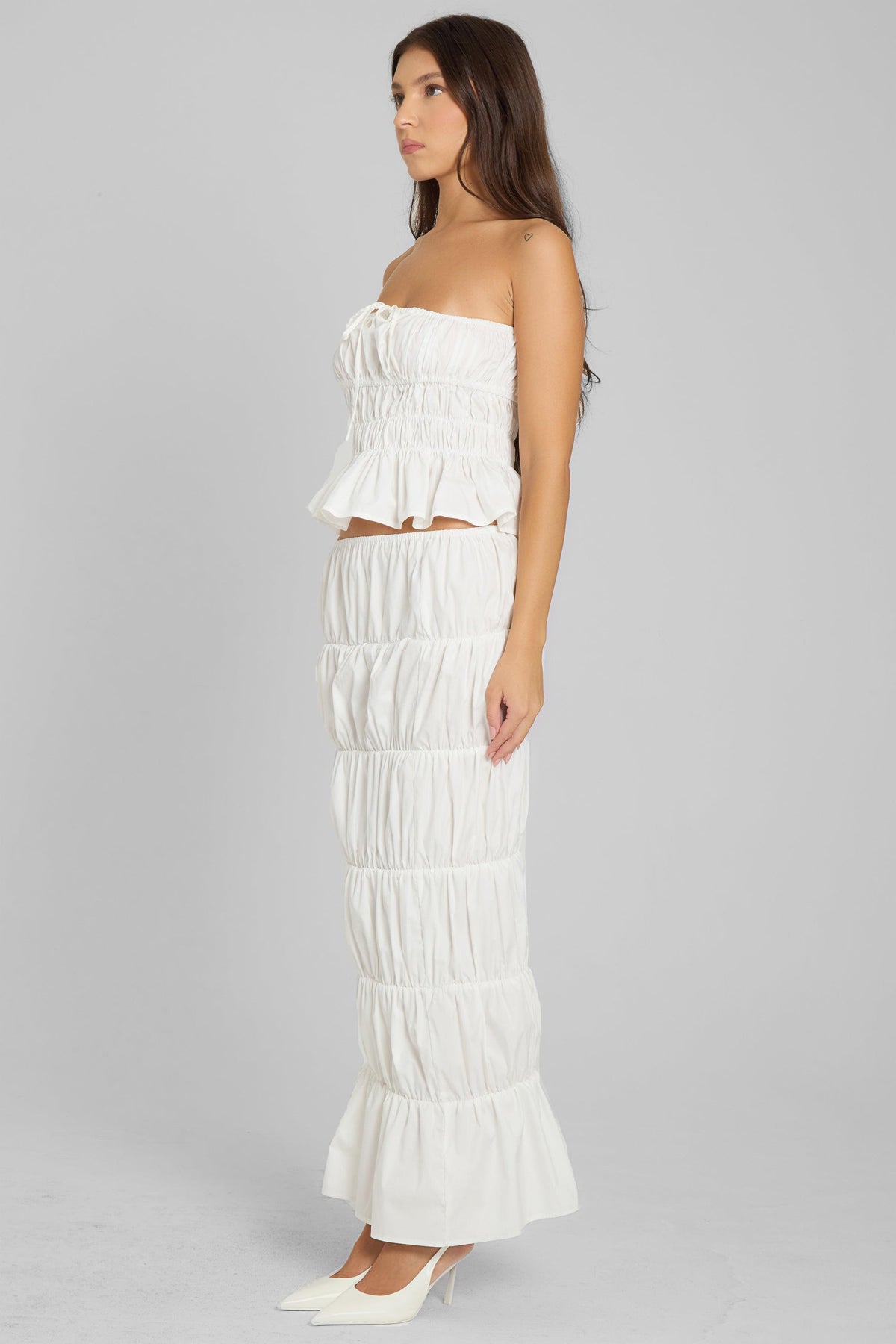Reverie Ruffle Two Piece Set - White