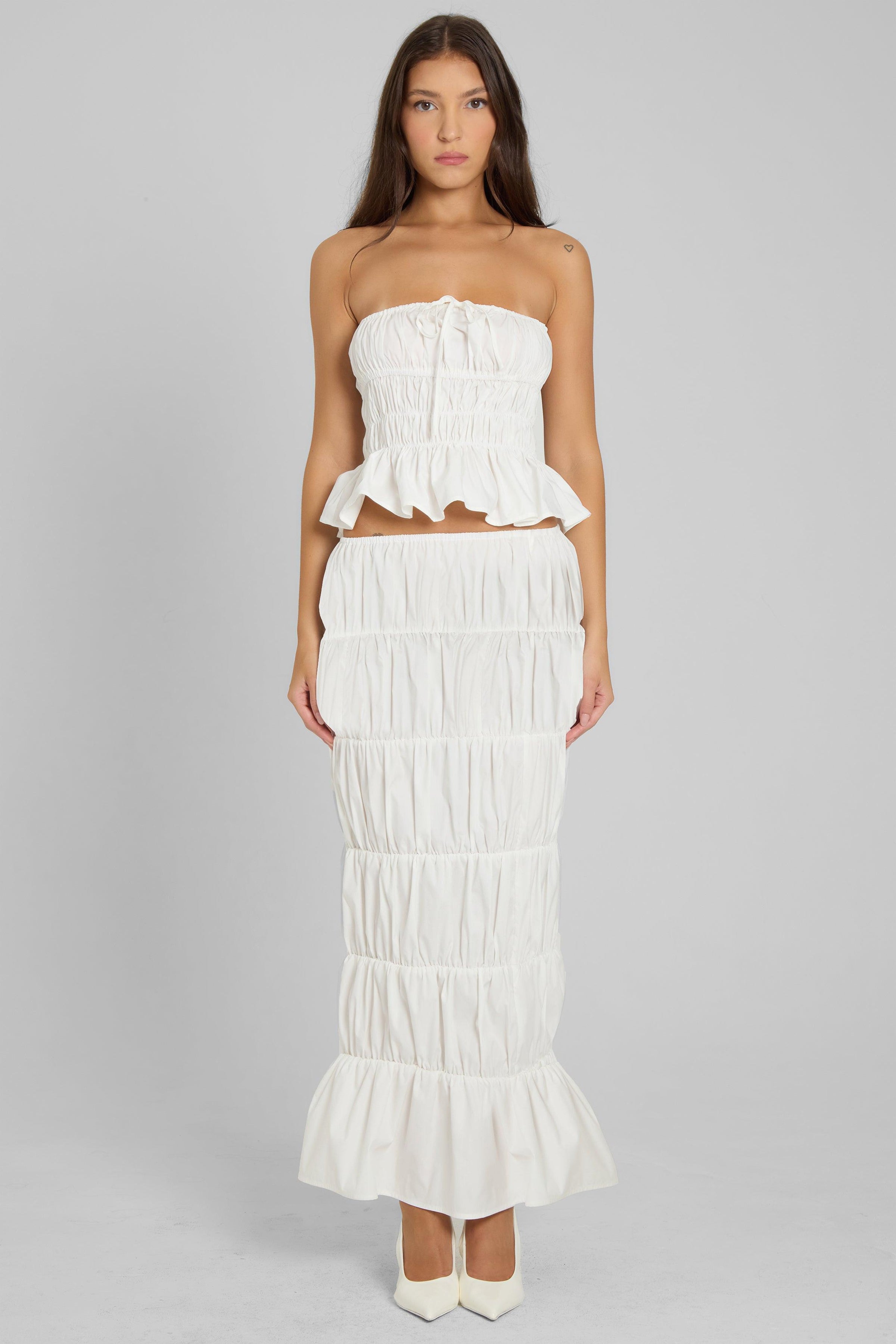 Reverie Ruffle Two Piece Set - White