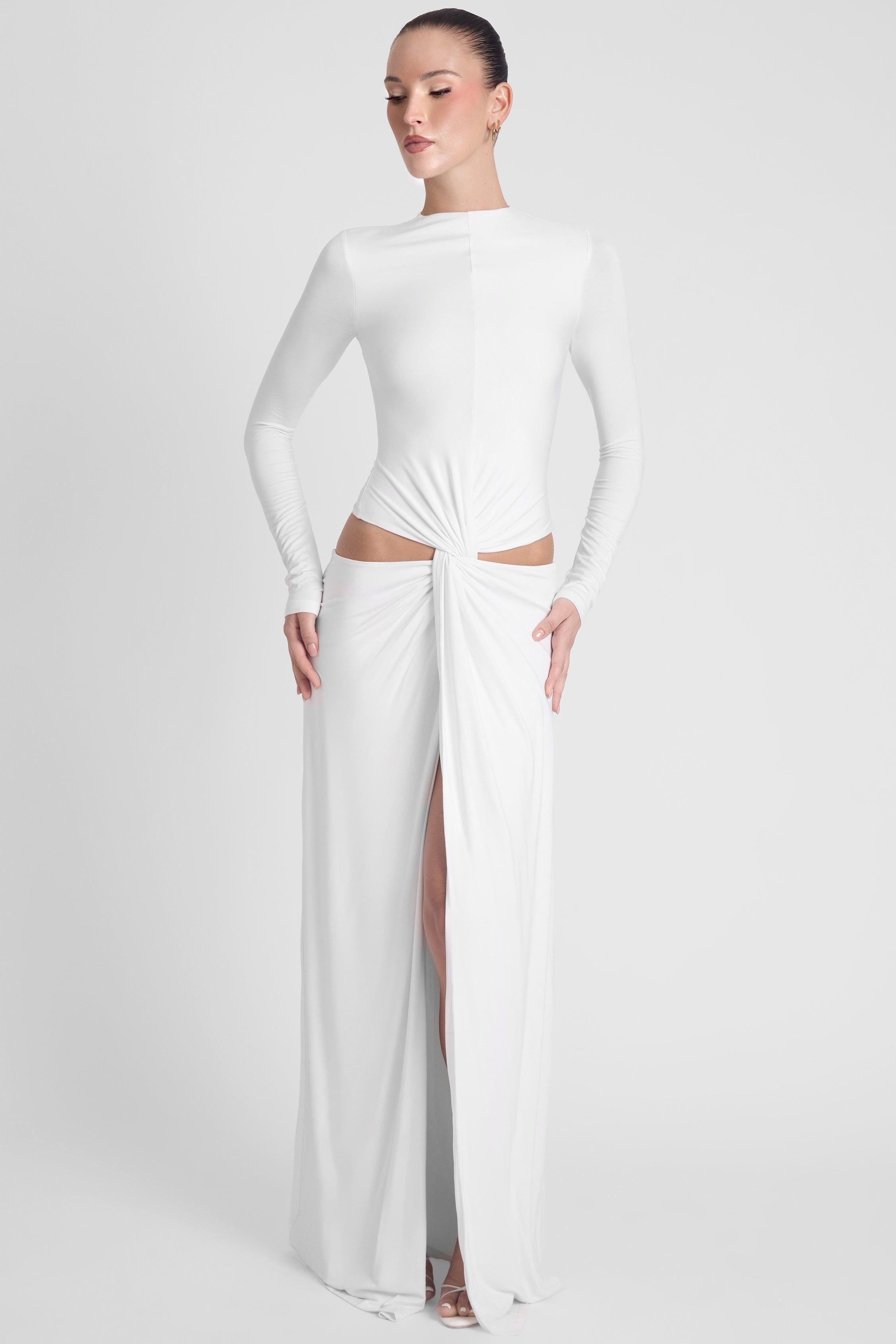 Vacanza Drape Gown - White – LEAU